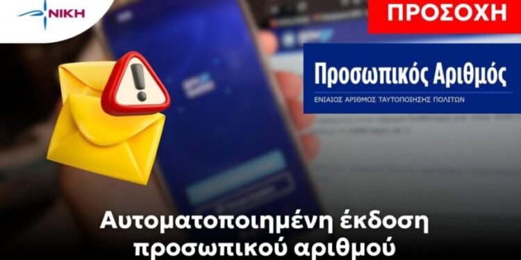 ΠΡΟΣΟΧΗ: Αυτοματοποιημένη έκδοση προσωπικού αριθμού! - Triklopodia